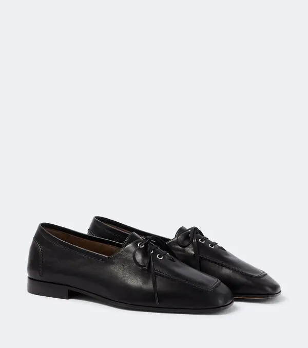 Bottega Veneta Gino Leather Lace-up Shoes - Black