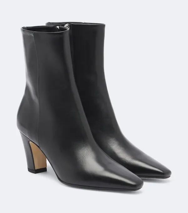 AeydĒ Maris Leather Ankle Boots - Black