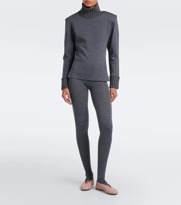 Bottega Veneta Wool Leggings - Grey