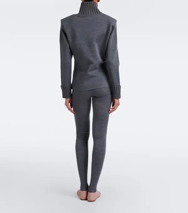 Bottega Veneta Wool Leggings - Grey