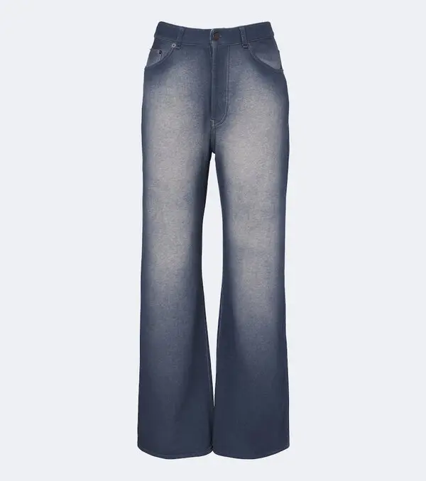Acne Studios Cotton Fleece Wide-leg Pants - Blue