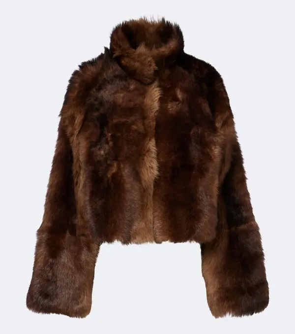 Nour Hammour Cameron Shearling Jacket - Brown