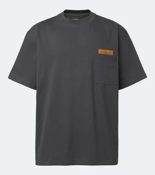 Bottega Veneta Intrecciato Cotton Jersey T-shirt - Grey