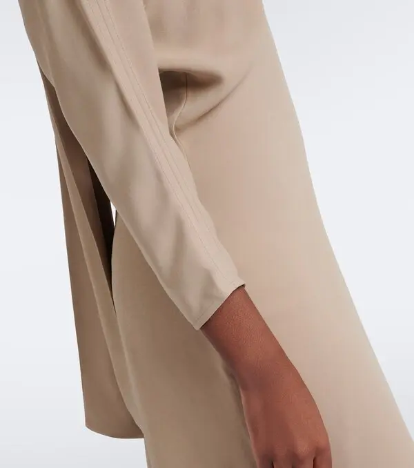 TOTEME Draped Tie-neck Cady Midi Dress