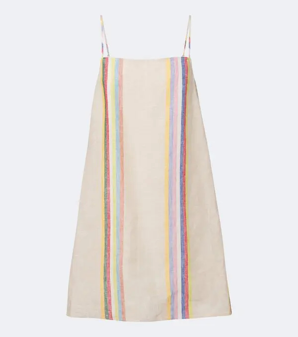 Staud Laura Striped Linen Minidress