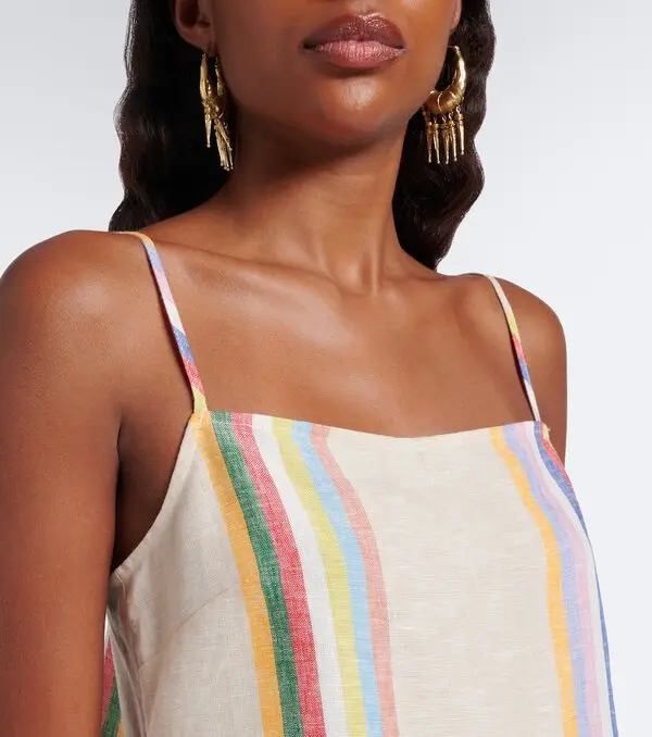 Staud Laura Striped Linen Minidress