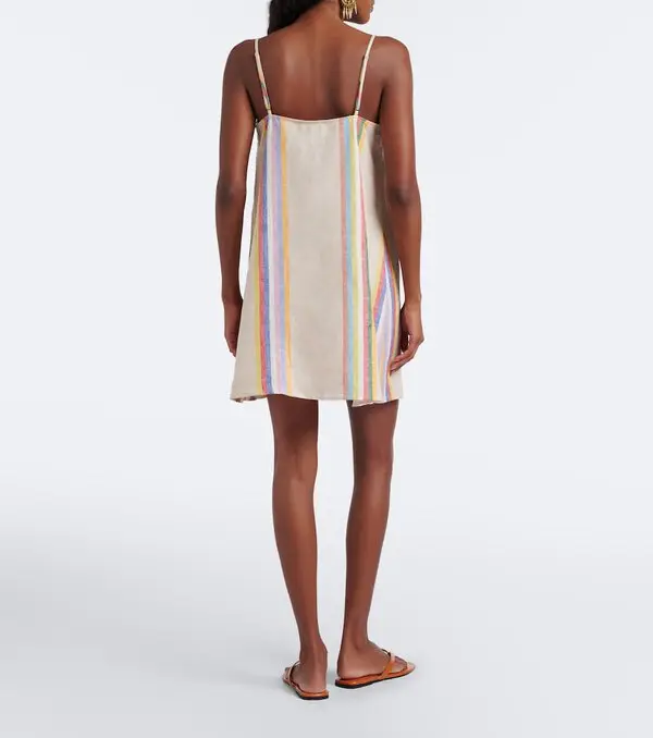 Staud Laura Striped Linen Minidress