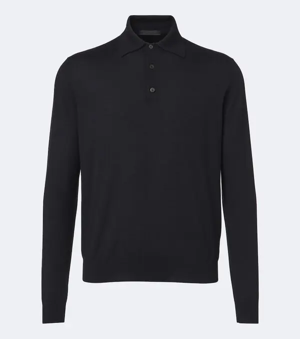 Prada Cashmere And Silk Polo Sweater - Black