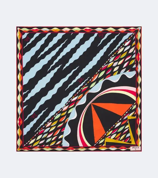 Emilio Pucci Fiamme And Nawaho Silk Twill Scarf - Multicoloured