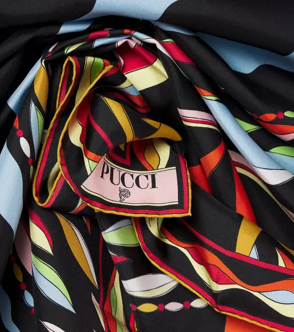Emilio Pucci Fiamme And Nawaho Silk Twill Scarf