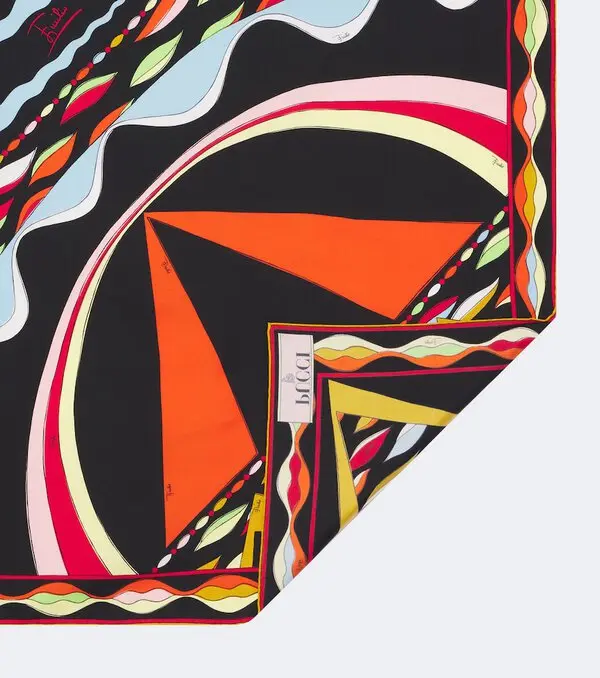 Emilio Pucci Fiamme And Nawaho Silk Twill Scarf