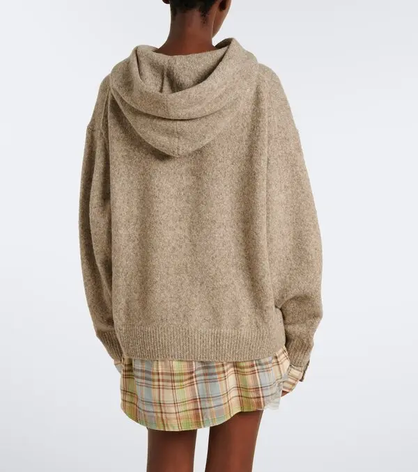 Acne Studios Layered Alpaca, Yak And Wool-blend Hoodie