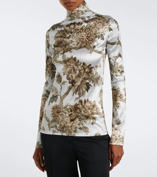 Acne Studios Floral Print Turtleneck Top