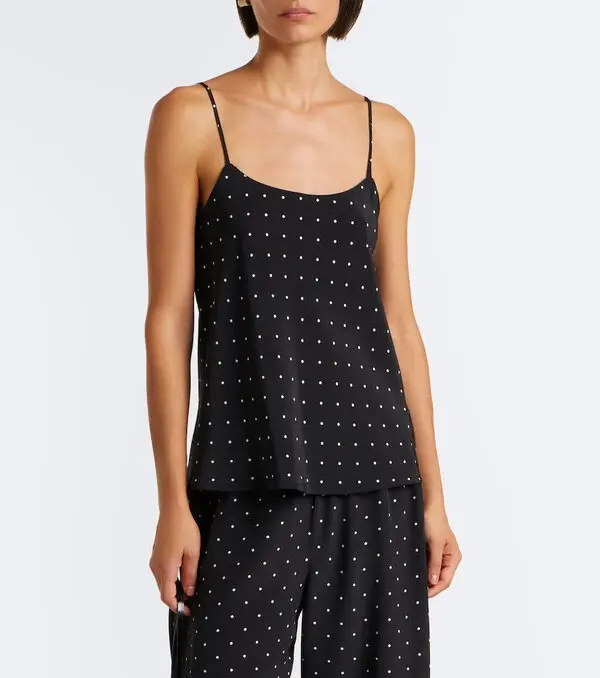 Asceno Matera Polka-dot Silk Camisole