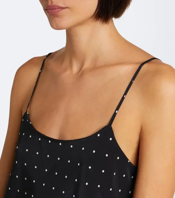 Asceno Matera Polka-dot Silk Camisole