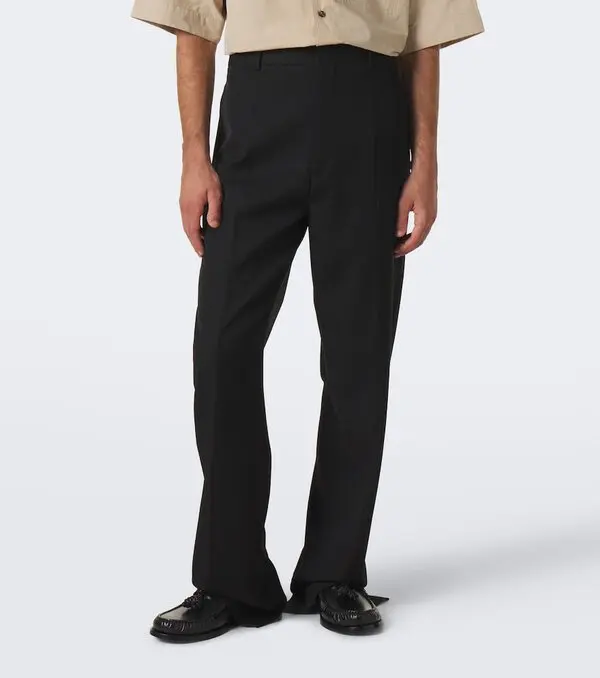 Bottega Veneta Wool Grain De Poudre Straight Leg Trousers