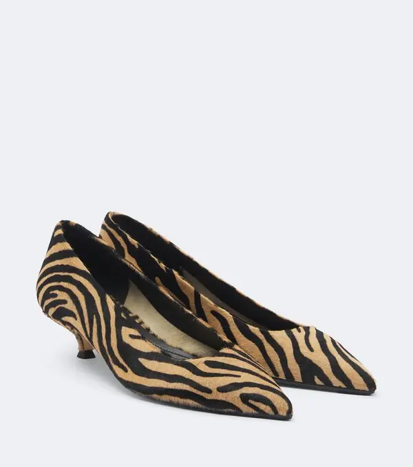 AeydĒ Cari Tiger-print Calf Hair Pumps - Beige