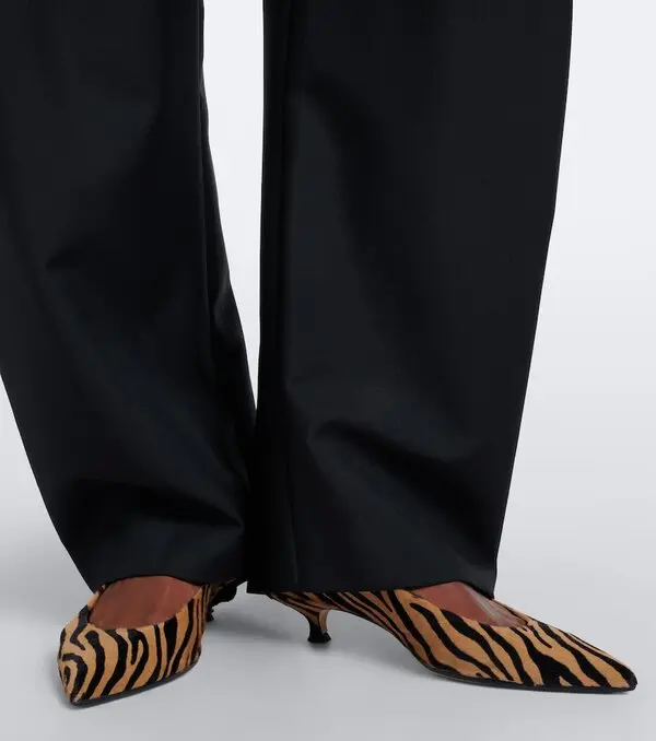 AeydĒ Cari Tiger-print Calf Hair Pumps