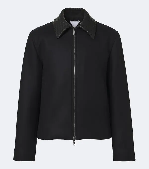 Bottega Veneta Leather-trimmed Wool Felt Jacket