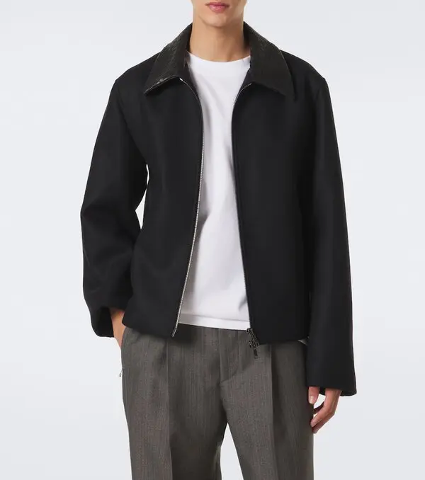 Bottega Veneta Leather-trimmed Wool Felt Jacket