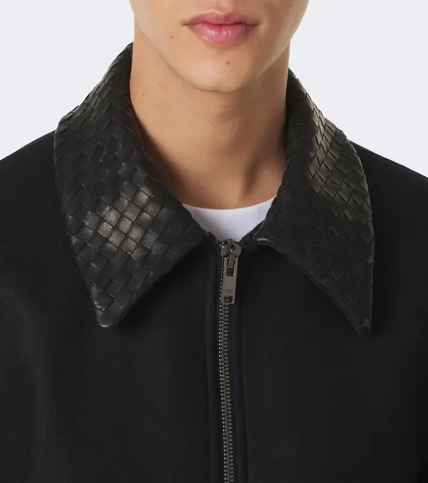Bottega Veneta Leather-trimmed Wool Felt Jacket