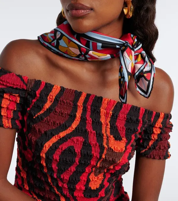 Emilio Pucci Labirinto Silk Twill Scarf