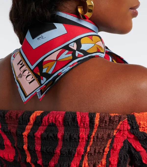 Emilio Pucci Labirinto Silk Twill Scarf