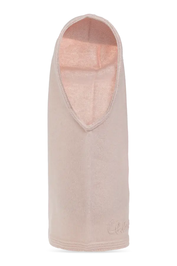 Chloé Woolen Snood With Logo - Pink