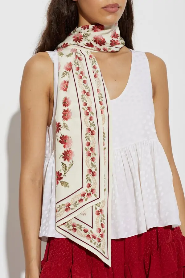 Chloé Silk Scarf With Floral Motif