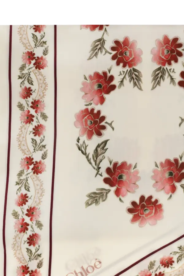 Chloé Silk Scarf With Floral Motif