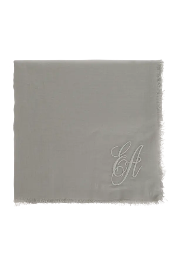 Emporio Armani Scarf With Logo - Grey