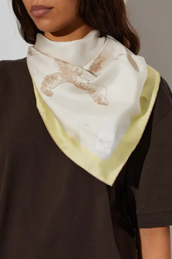 Jacquemus Silk Scarf 'caniche - Cream