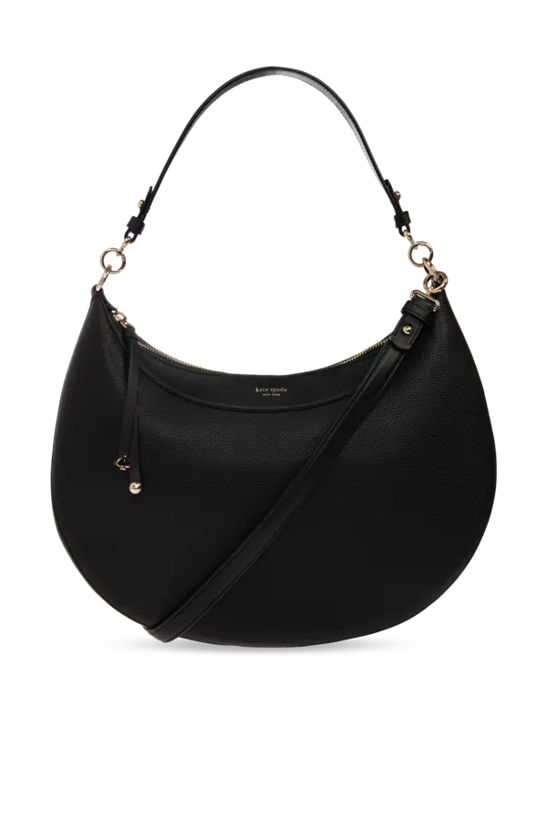 Kate Spade New York Liv Hobo Bag Grained Leather With Gold Tone Hardware - Black