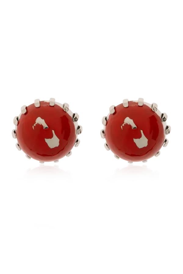 Marni Brass Earrings - Red