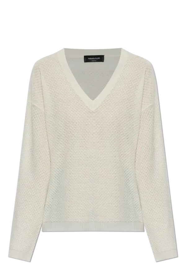 Fabiana Filippi Wool Sweater With Sequins - Cream
