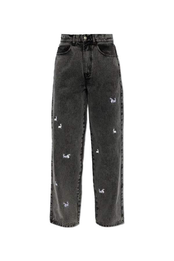 CARNE BOLLENTE Embroidered Straight Leg Jeans
