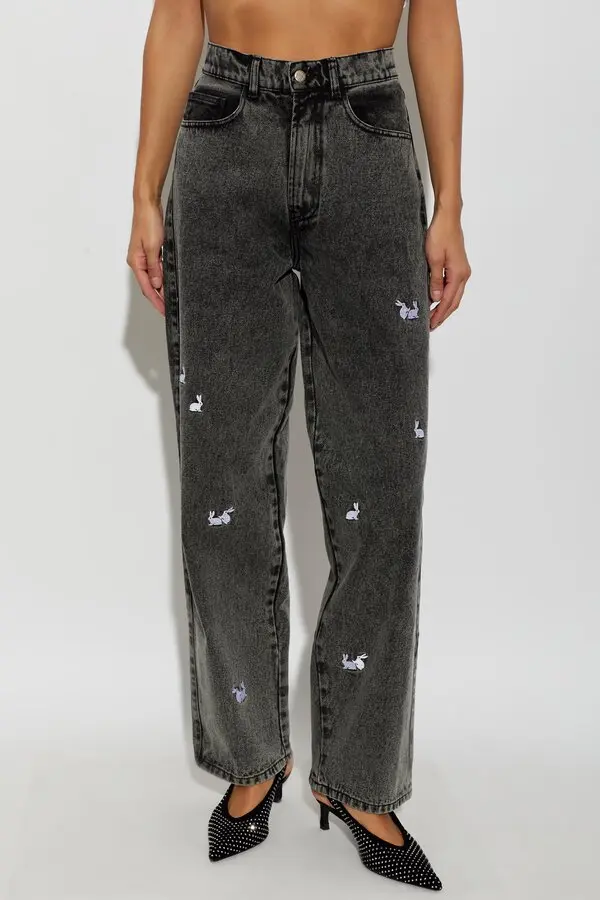 CARNE BOLLENTE Embroidered Straight Leg Jeans