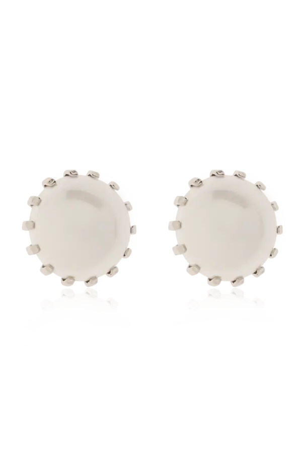 Marni Earrings With Glass Pearl - White
