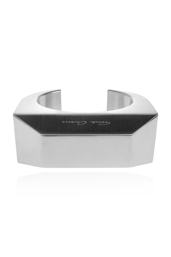 Rick Owens Bevelet’ Bracelet With Engraved Logo - Silver
