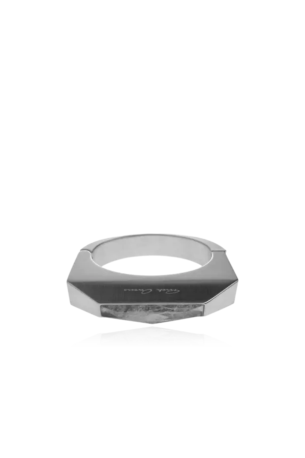 Rick Owens Bracelet With A Crystal Pyramid - Silver