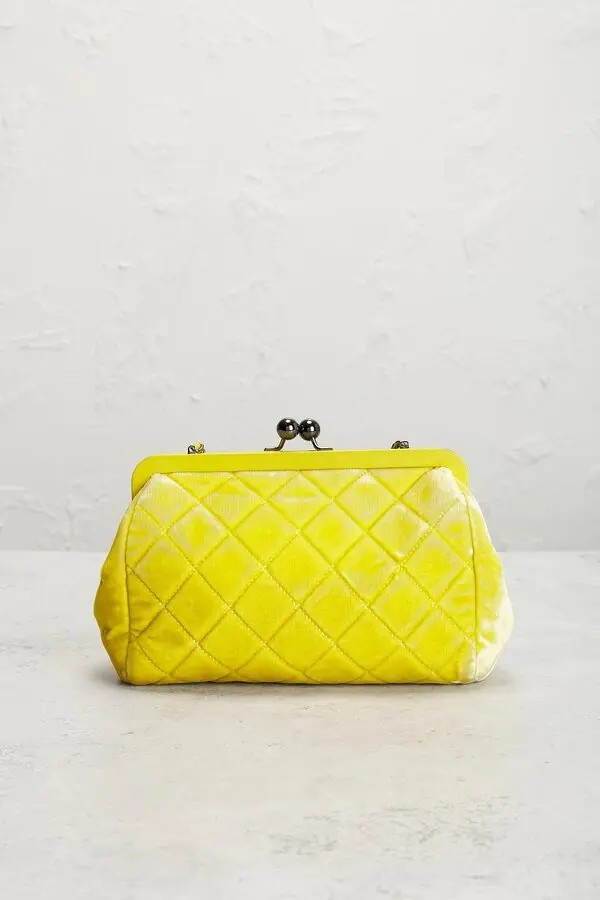 Chanel Velour Quilted Clutch