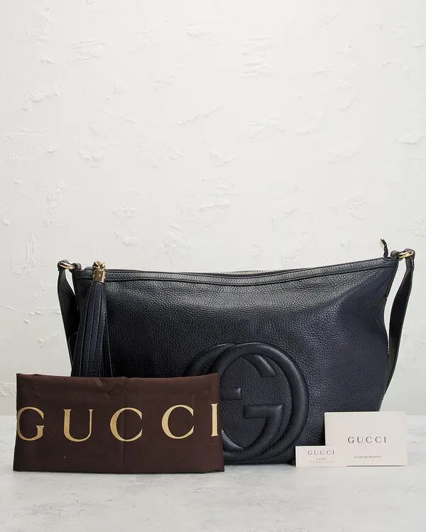 FWRD RENEW Gucci Soho Messenger Bag - Blue