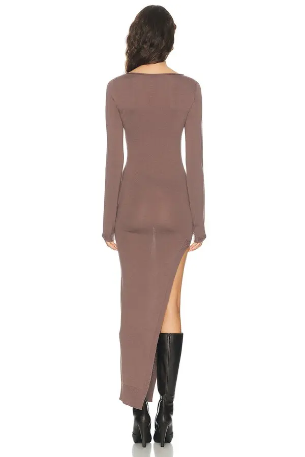 Rick Owens Ribbed Knit Maxi Dress - Grape