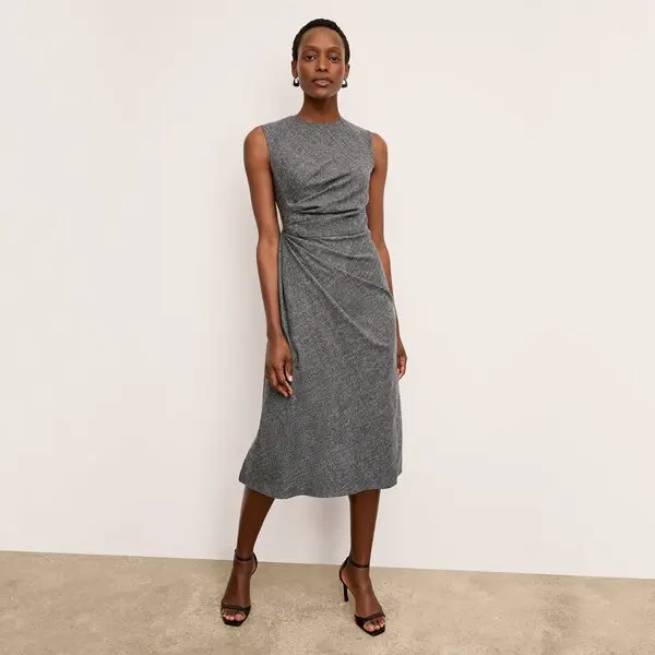 M.M.LAFLEUR Jeannine Dress Crosshatch Suiting:: Black/white