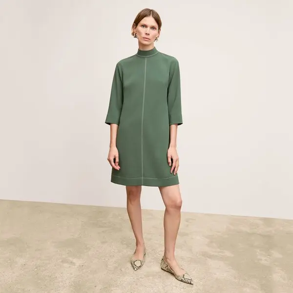 M.M.LAFLEUR Kinsley Dress Everyday Crepe:: Dusty Pine - One-color