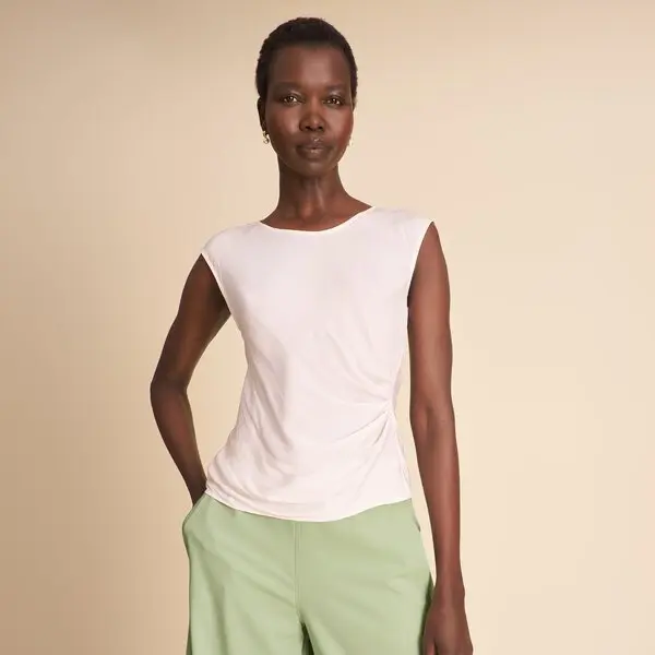 M.M.LAFLEUR Brooke Definition Top Eco Drape:: Ivory