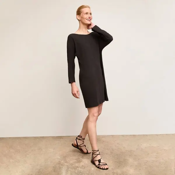 M.M.LAFLEUR Ivana Toss-on Dress Plush Pima:: Black - One-color