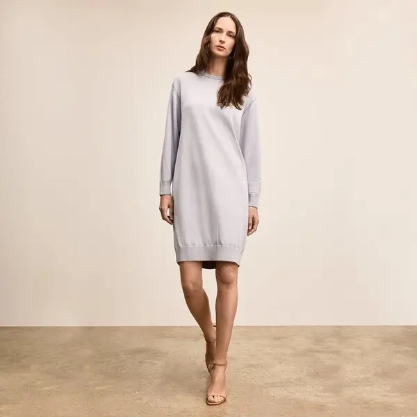 M.M.LAFLEUR Eve Sweater Dress 365 Cotton Silk Knit:: Powder Blue - One-color