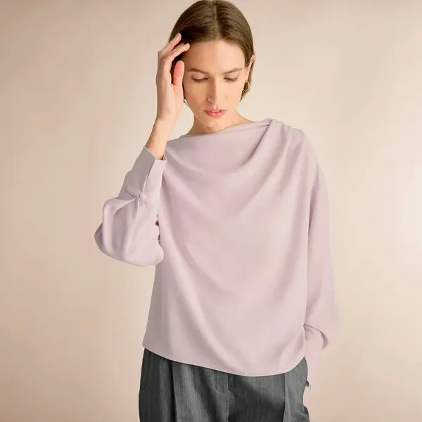 M.M.LAFLEUR Annmarie Drape Top Eco Soft Wave:: Blossom