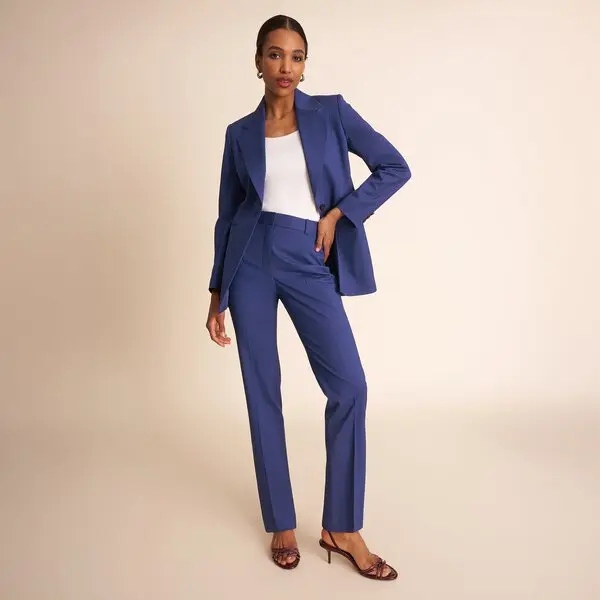 M.M.LAFLEUR Rossi Executive Blazer Italian Wool Twill:: Bluestone - One-color